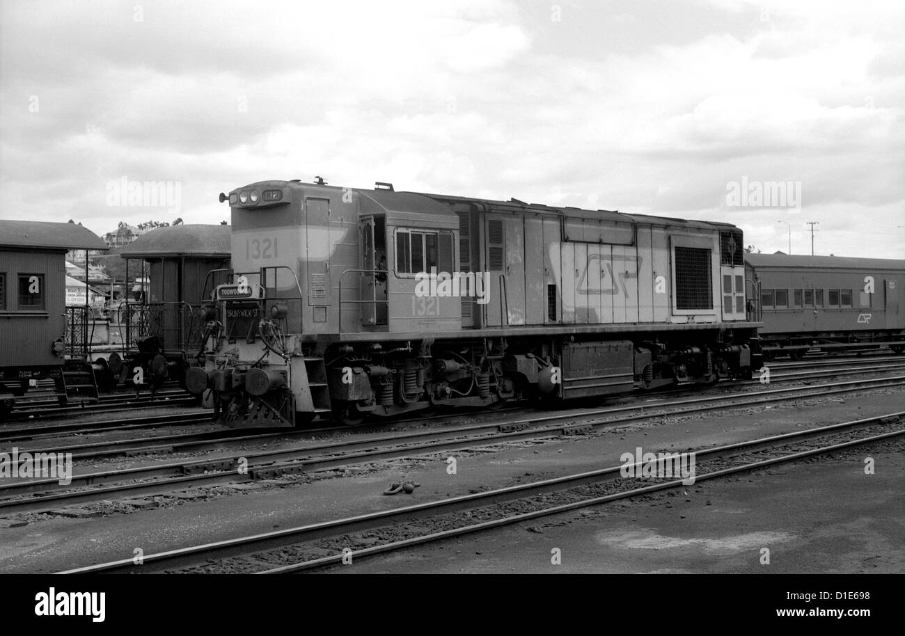 Queensland Railways 1300 class locomotive No 1321 at Mayne depot ...
