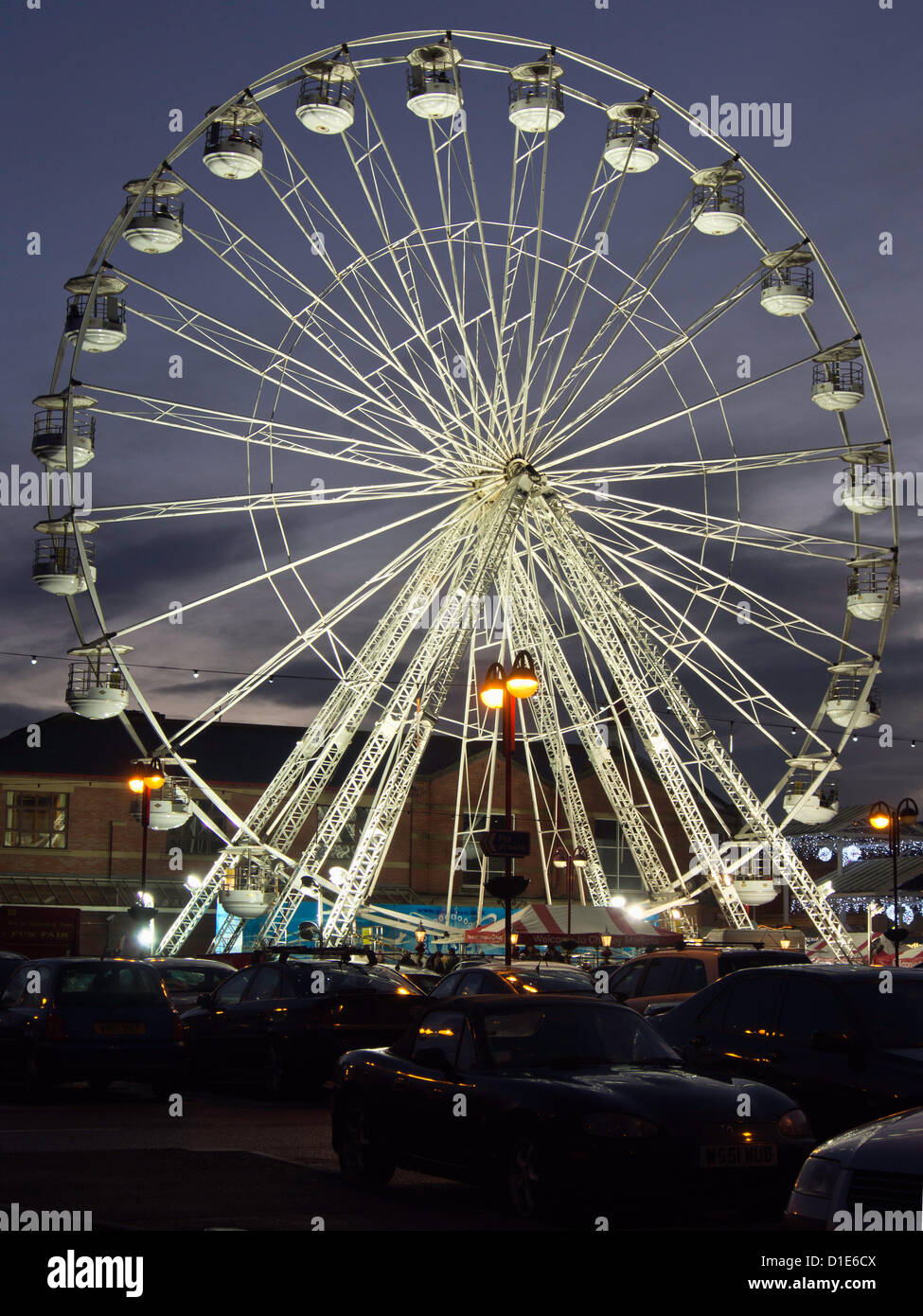 Chorley's 100ft Christmas ferris wheel, on the Flat Iron Car Park in ...