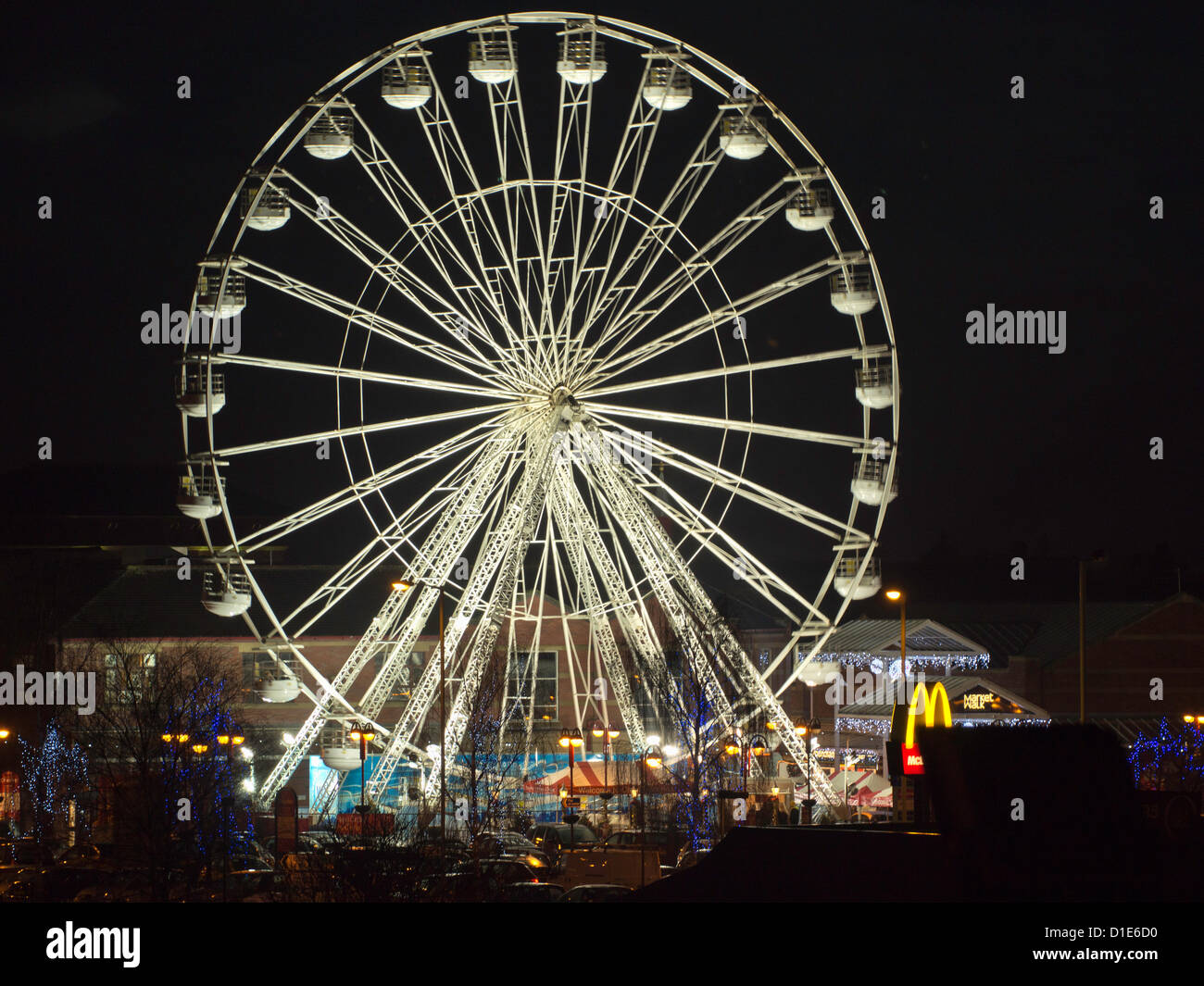 Chorley's 100ft Christmas ferris wheel, on the Flat Iron Car Park in ...