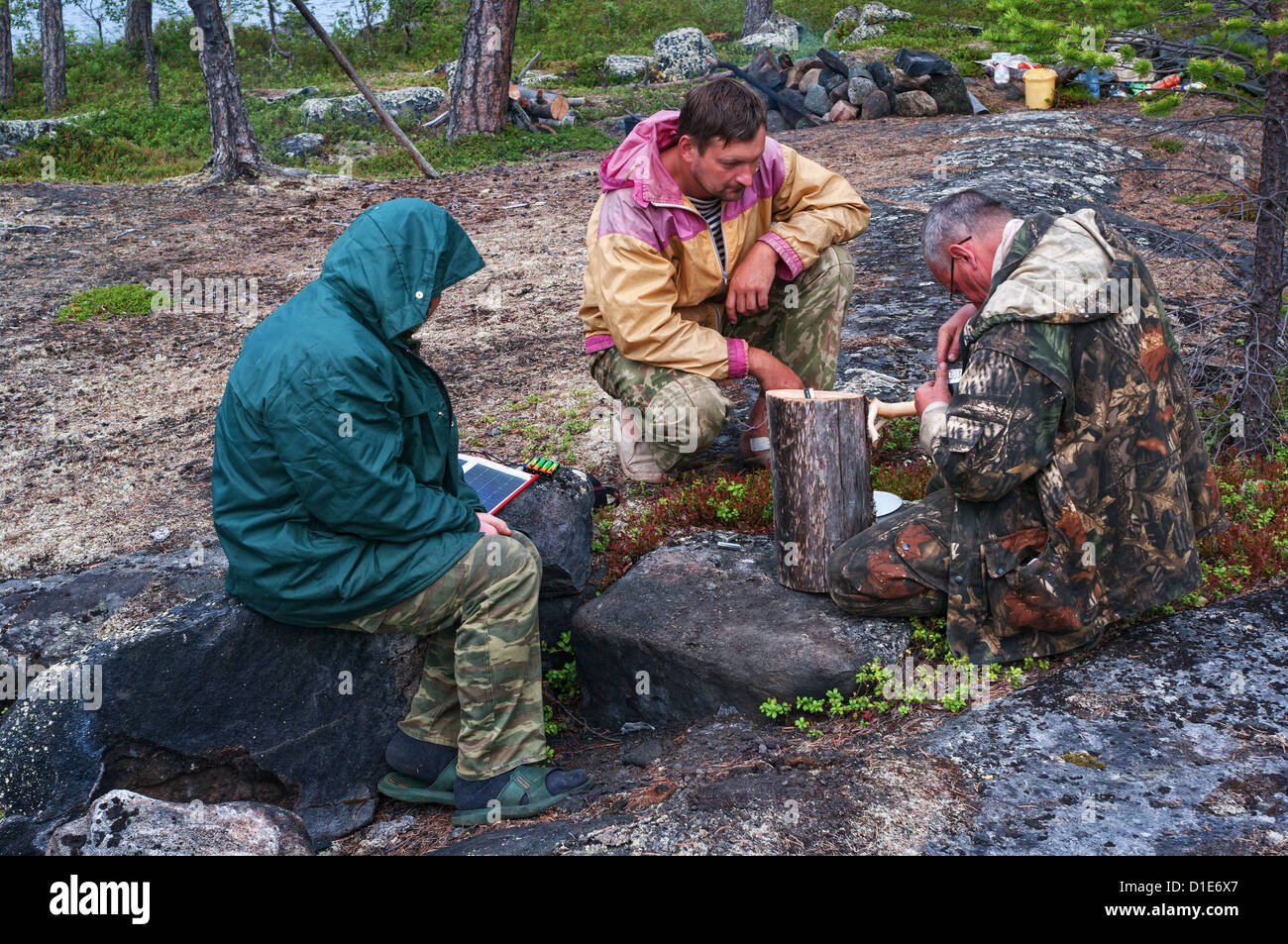Camping in taiga Stock Photo - Alamy