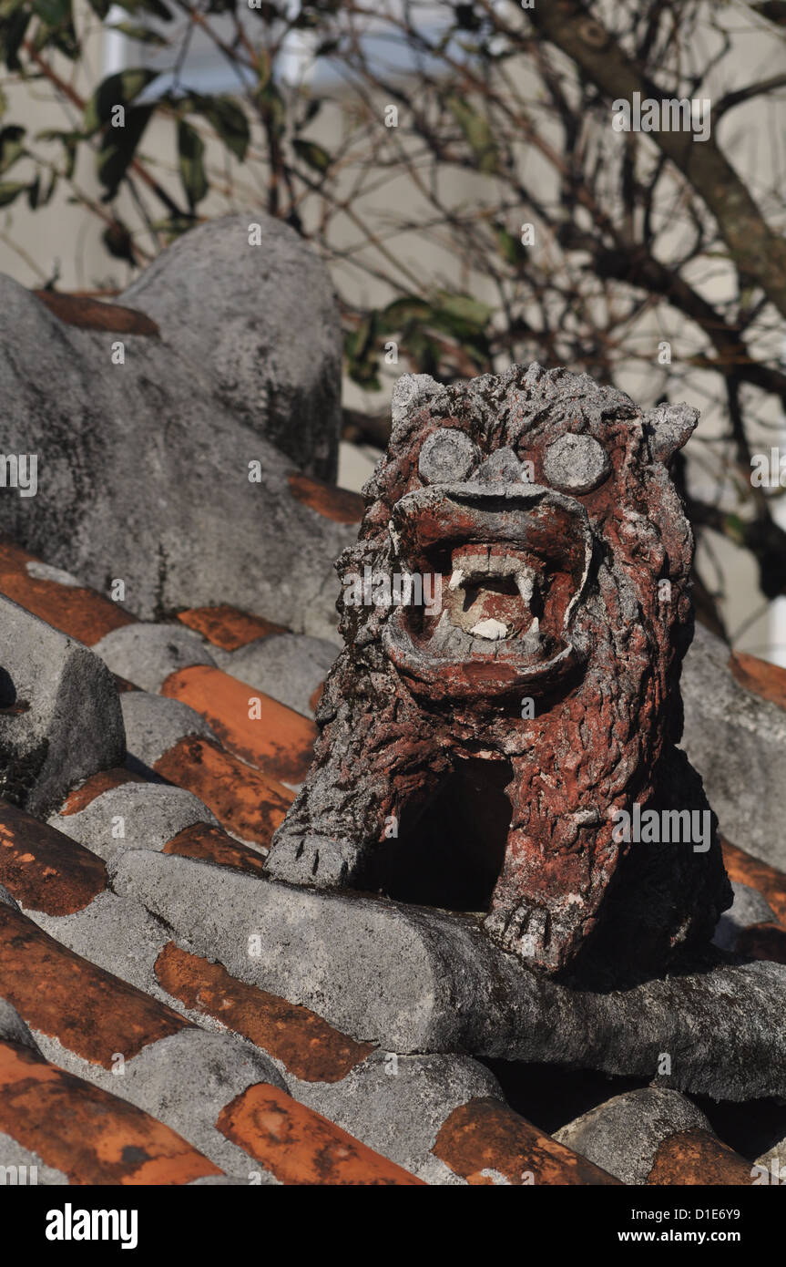 Naha (Okinawa, Japan), Shisa statue, a traditional Ryukyuan home ...