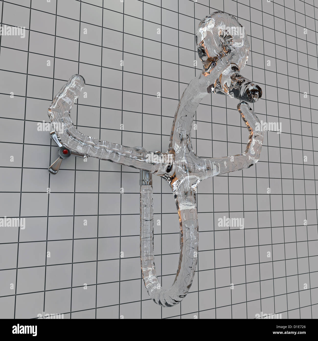 metal tap on polished tiles Stock Photo - Alamy