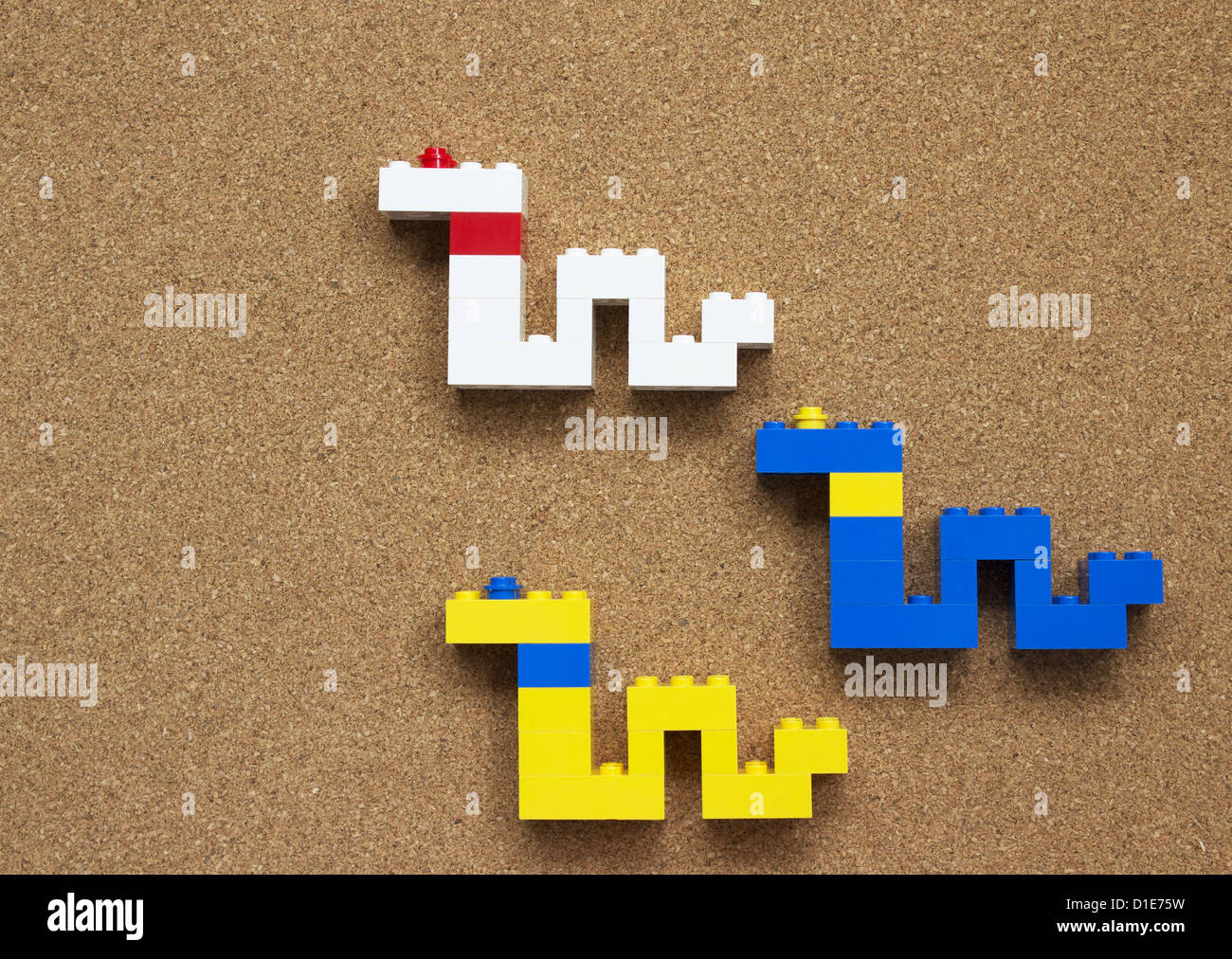 Snakes made from plastic blocks Stock Photo - Alamy