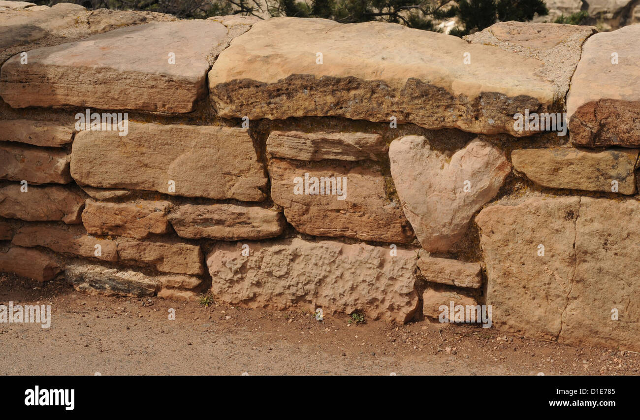 Heart shaped stone in wall at the Grand Canyon, Arizona in the United ...