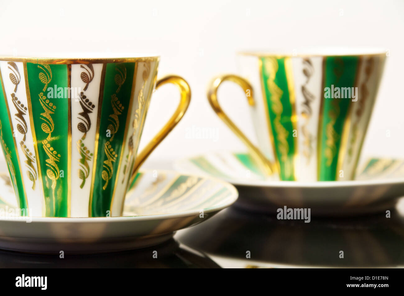 two coffee cups on white color background Stock Photo - Alamy
