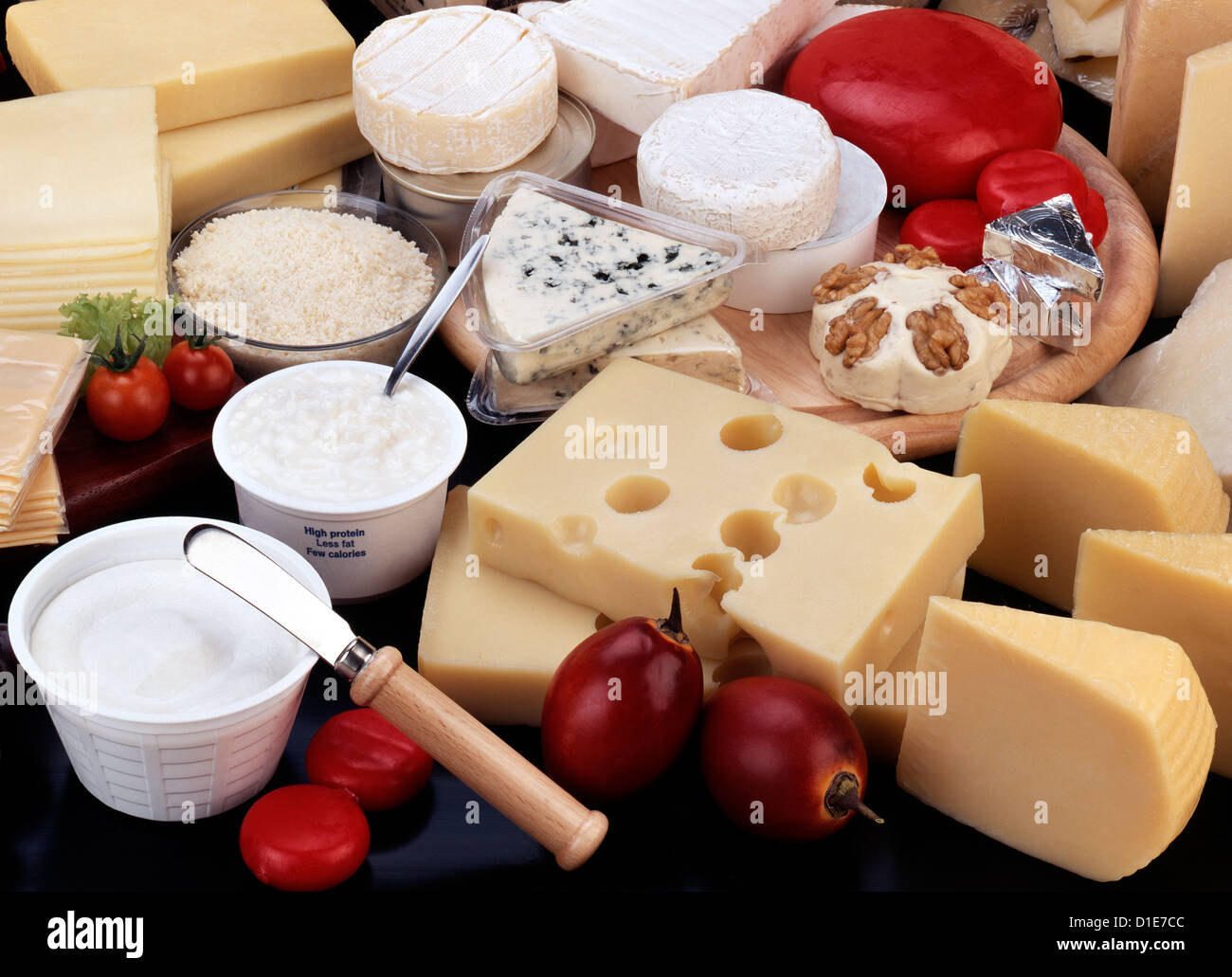 Large group of cheeses hi-res stock photography and images - Alamy