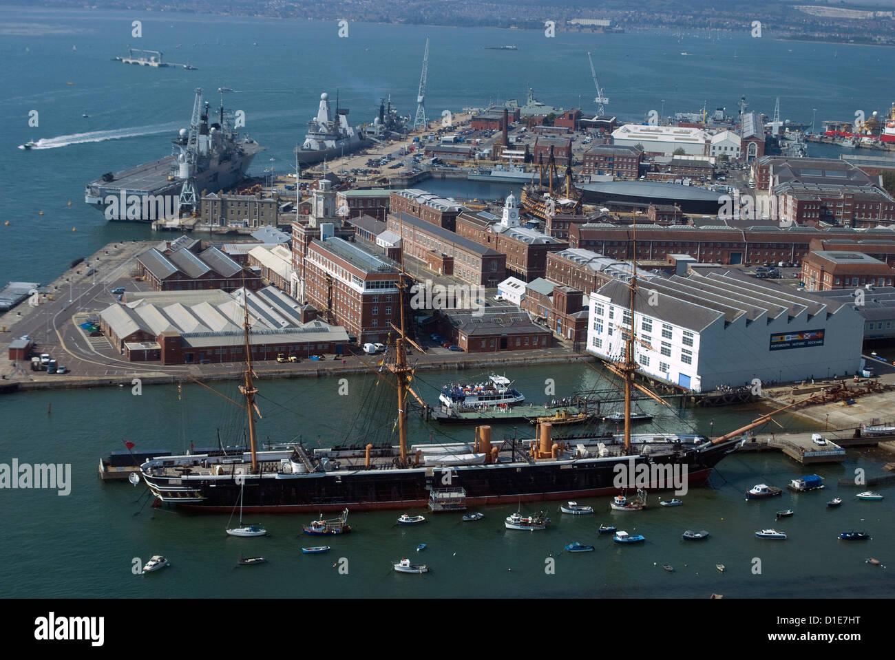 View of Historic Docks from Spinnaker Tower, Portsmouth, Hampshire ...