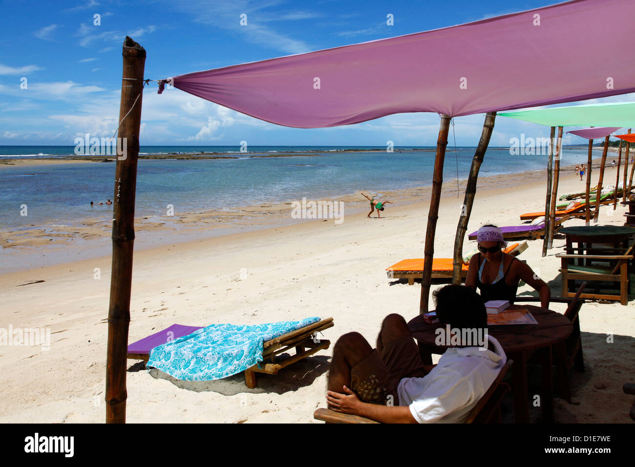 People at Parracho Beach, Arraial d'Ajuda, Bahia, Brazil, South America ...