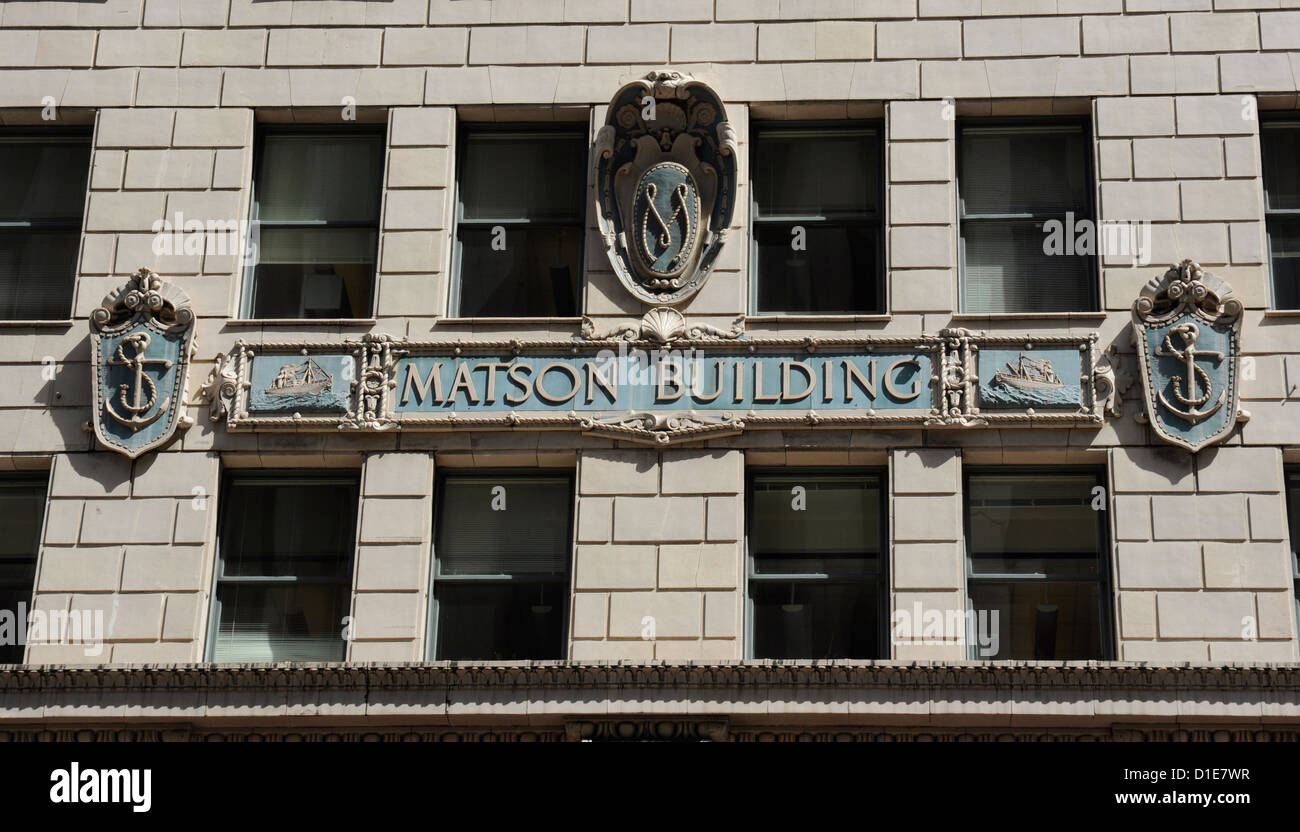 Matson Building and emblems, San Francisco, California, USA Stock Photo ...