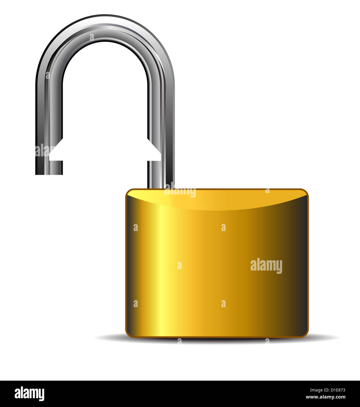 Unlocked padlock computer key Cut Out Stock Images & Pictures - Alamy