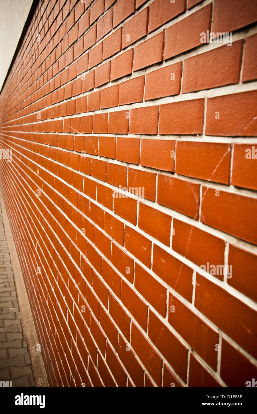 bricks wall in perspective Stock Photo - Alamy