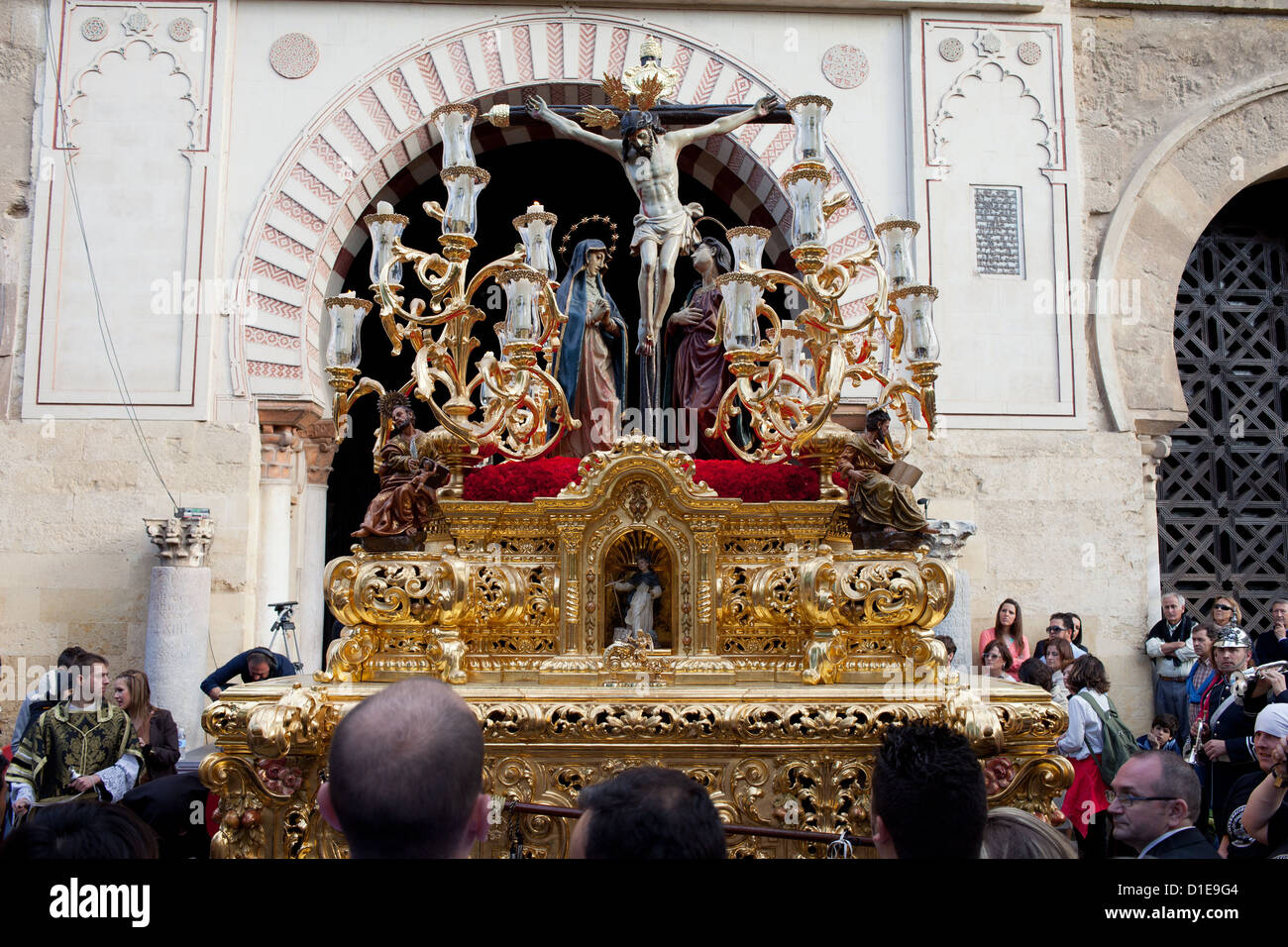 Jesus Christ on the Cross with Virgin Mary and Mary Magdalene on a ...