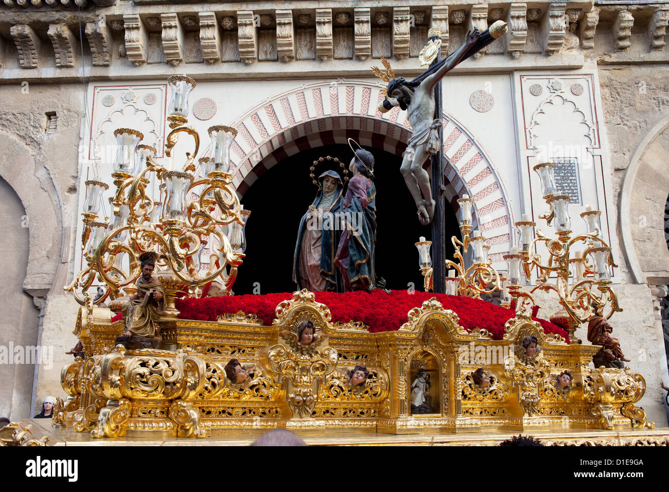 Jesus Christ on the Cross with Virgin Mary and Mary Magdalene on a ...