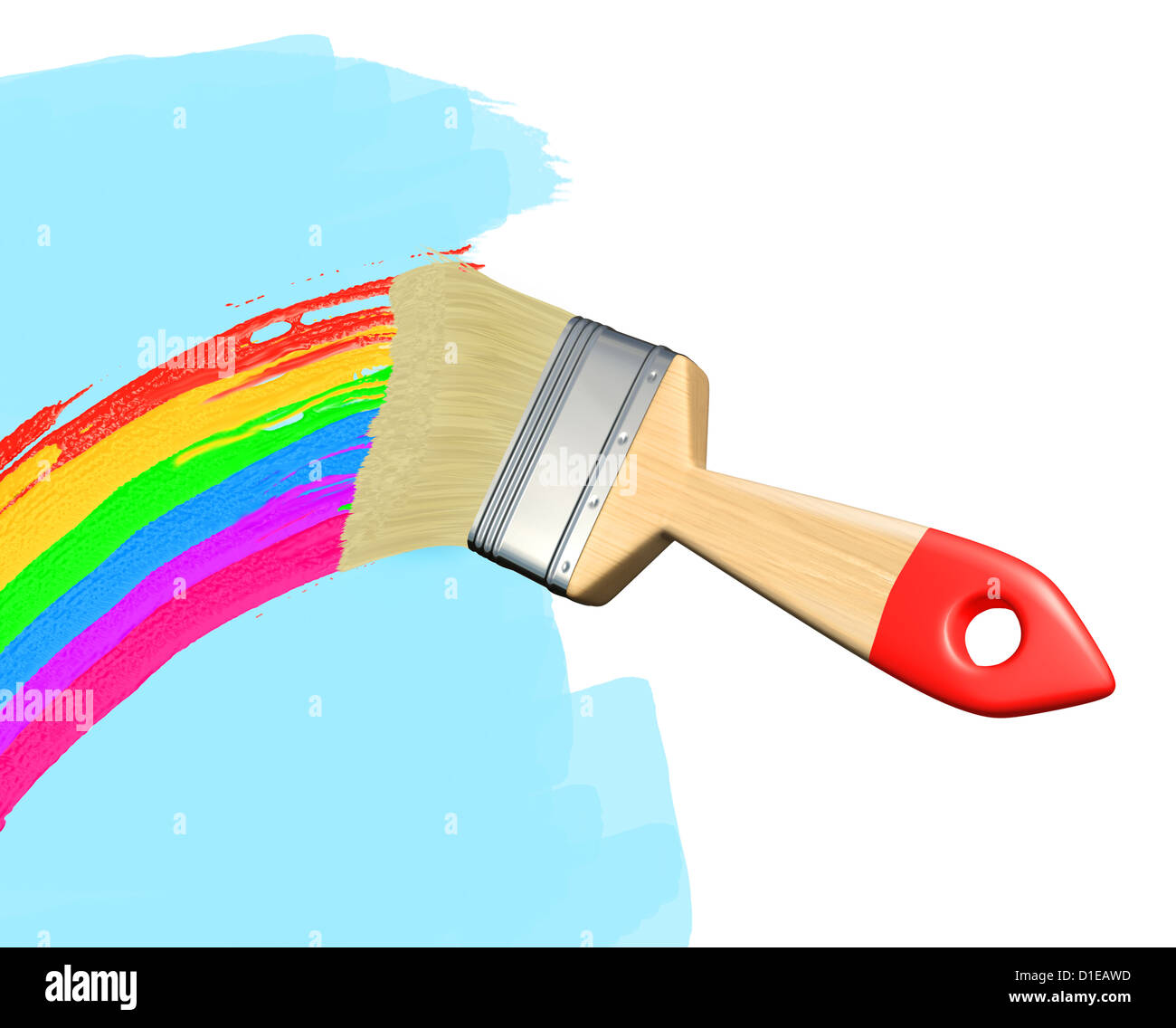 Paintbrush drawing a rainbow Stock Photo - Alamy