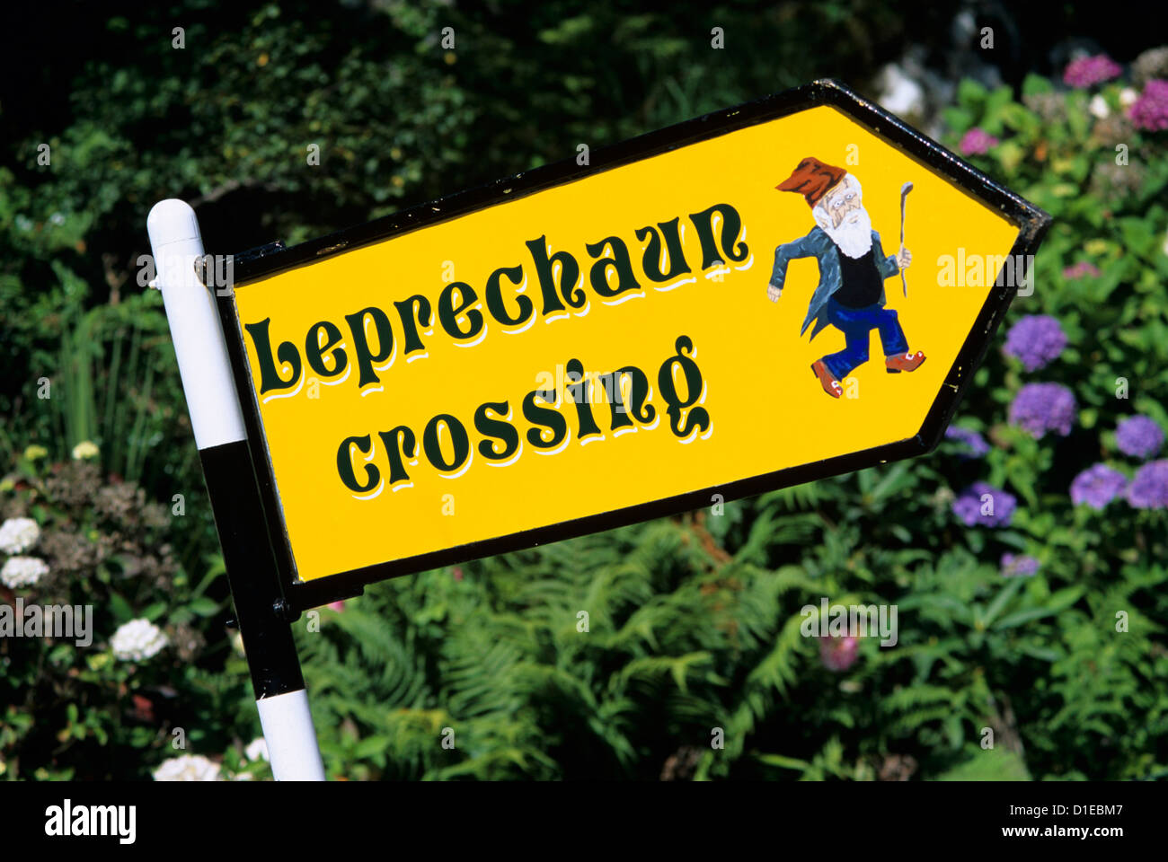 Leprechaun crossing signpost, County Kerry, Munster, Republic of ...