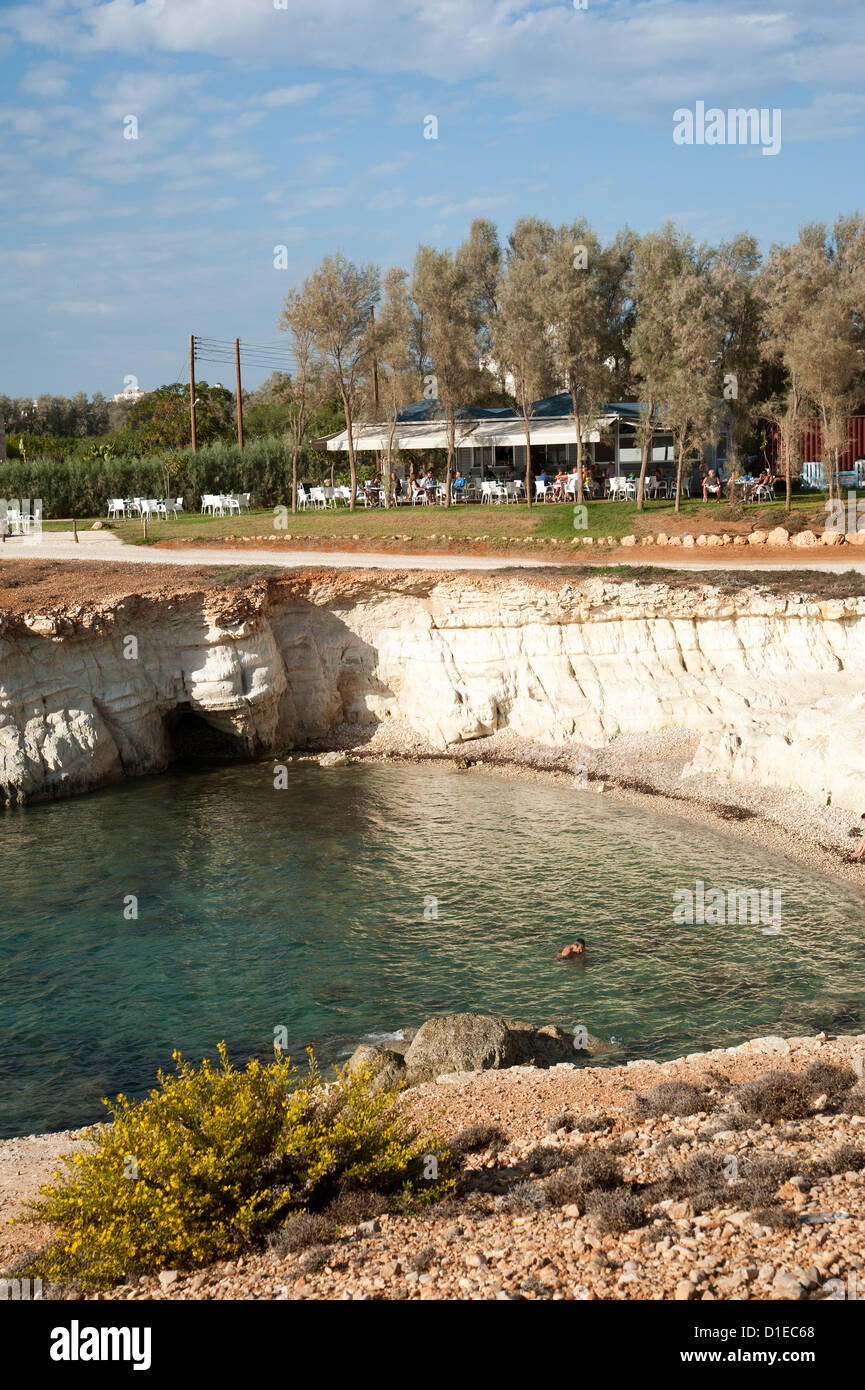Bar restaurant overlooking the Mediterranean Sea close to Coral Bay in ...