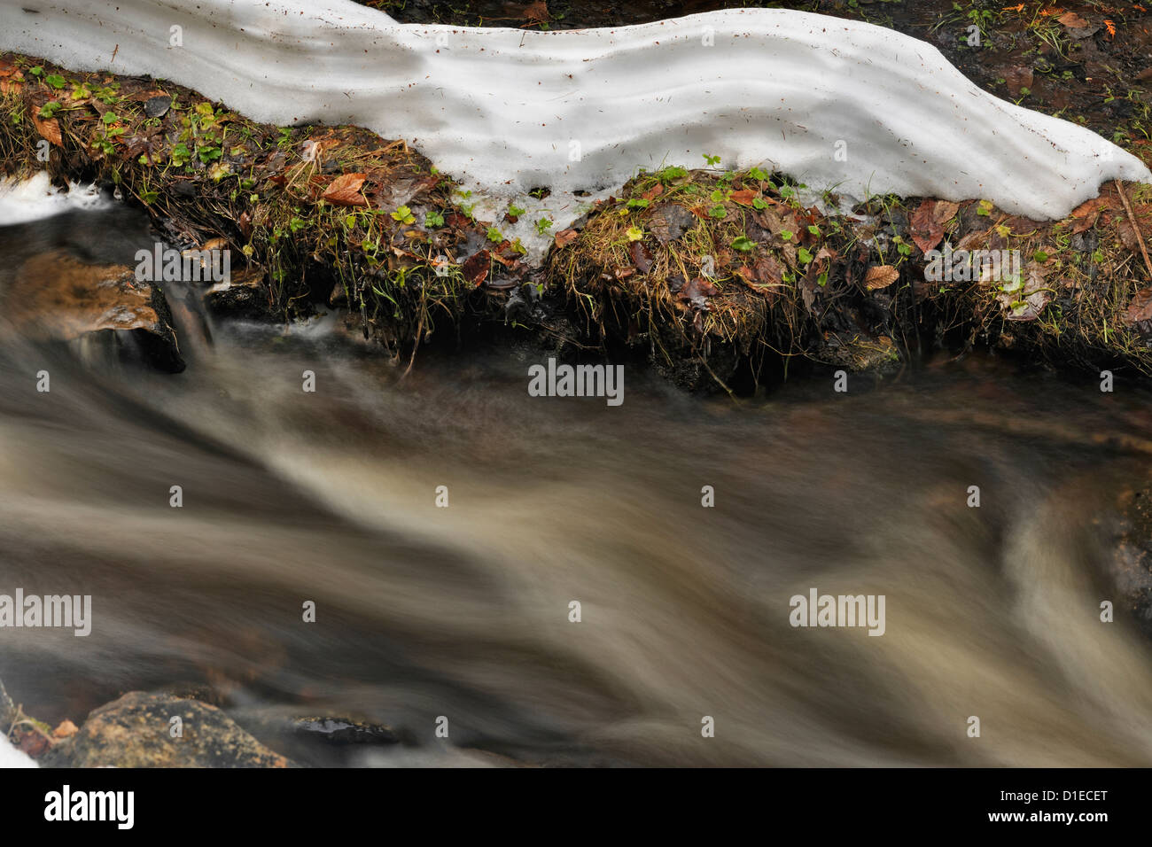 Munising Creek in late winter, Munising, Michigan, USA Stock Photo - Alamy