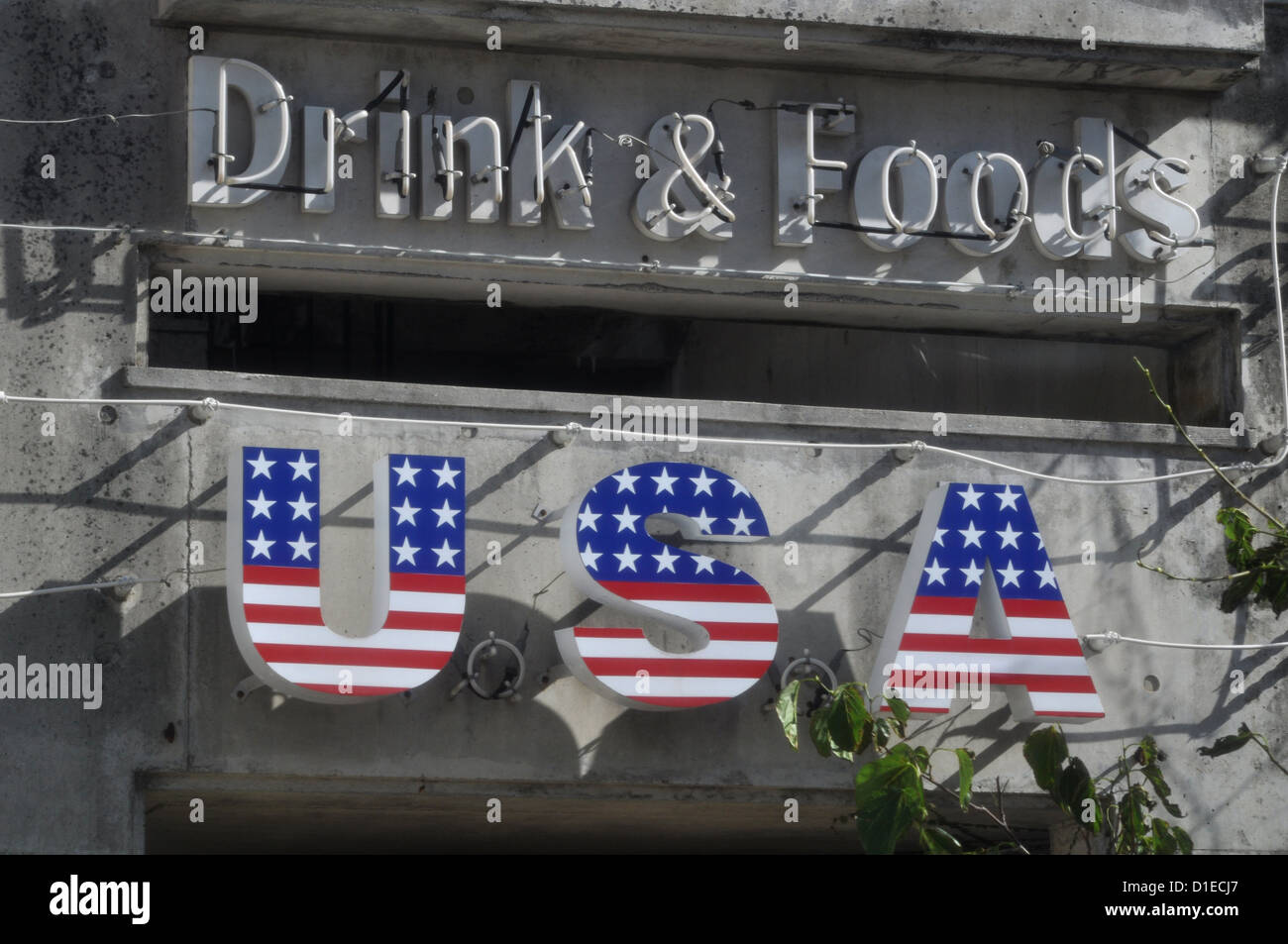 Naha (Okinawa, Japan), American-style bar and restaurant Stock Photo ...
