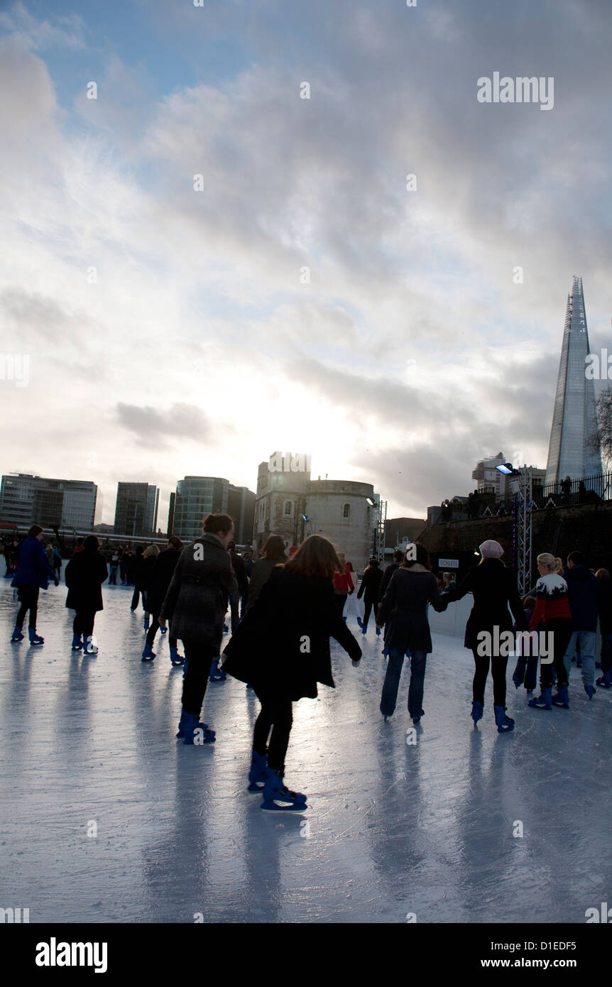 Tower of London Ice Rink, Tower Hill, City of London, England, United ...