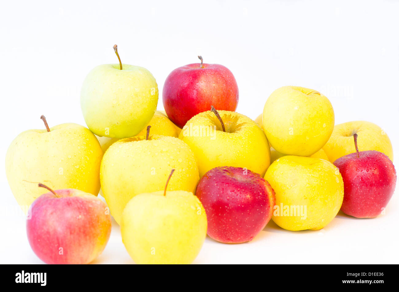 An Apples collection isolated on white background Stock Photo - Alamy