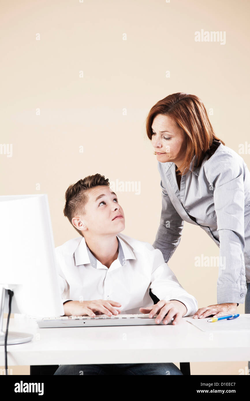 Teenage boy having a job interview Stock Photo - Alamy