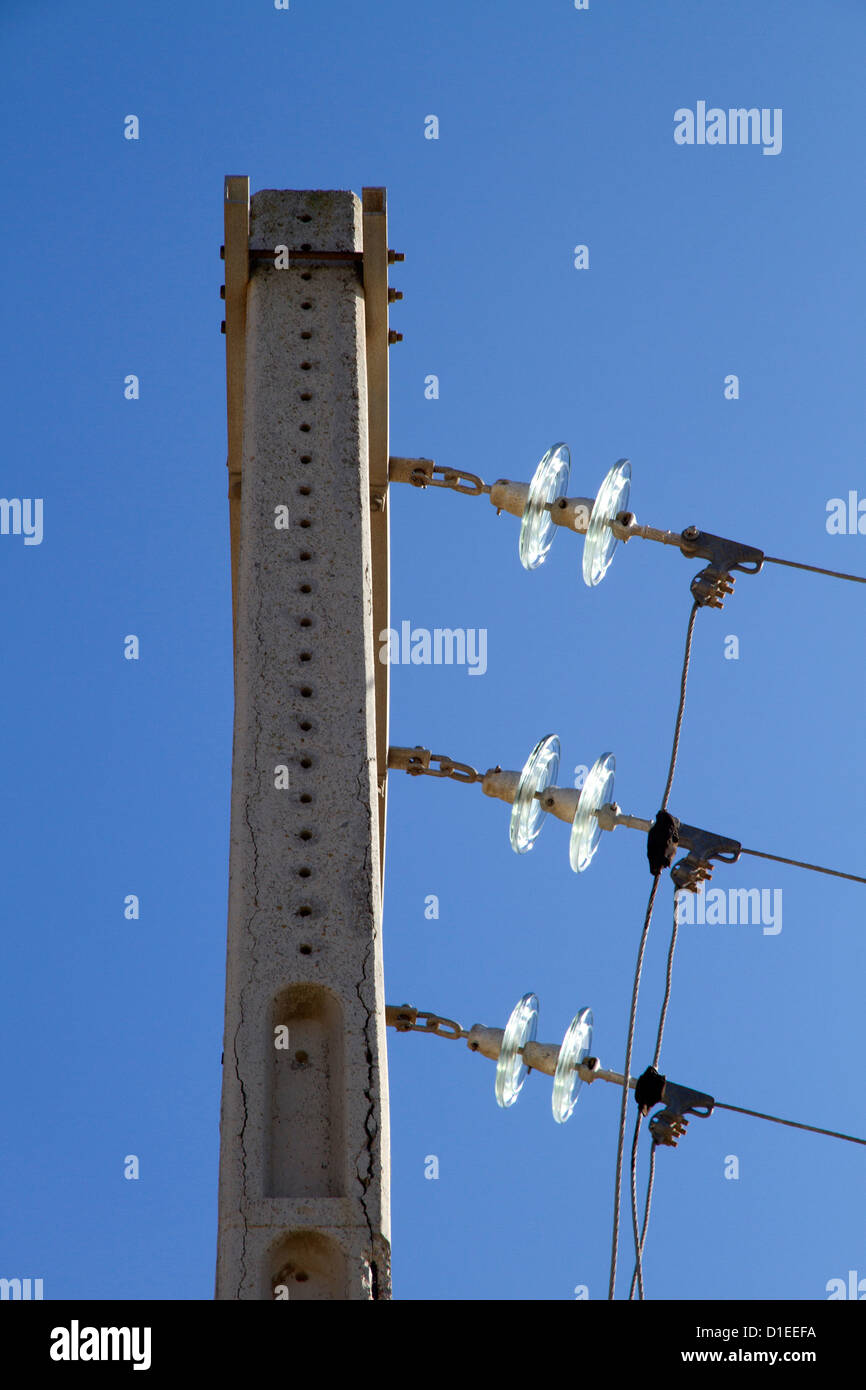 Old electric power lines Spain Stock Photo - Alamy