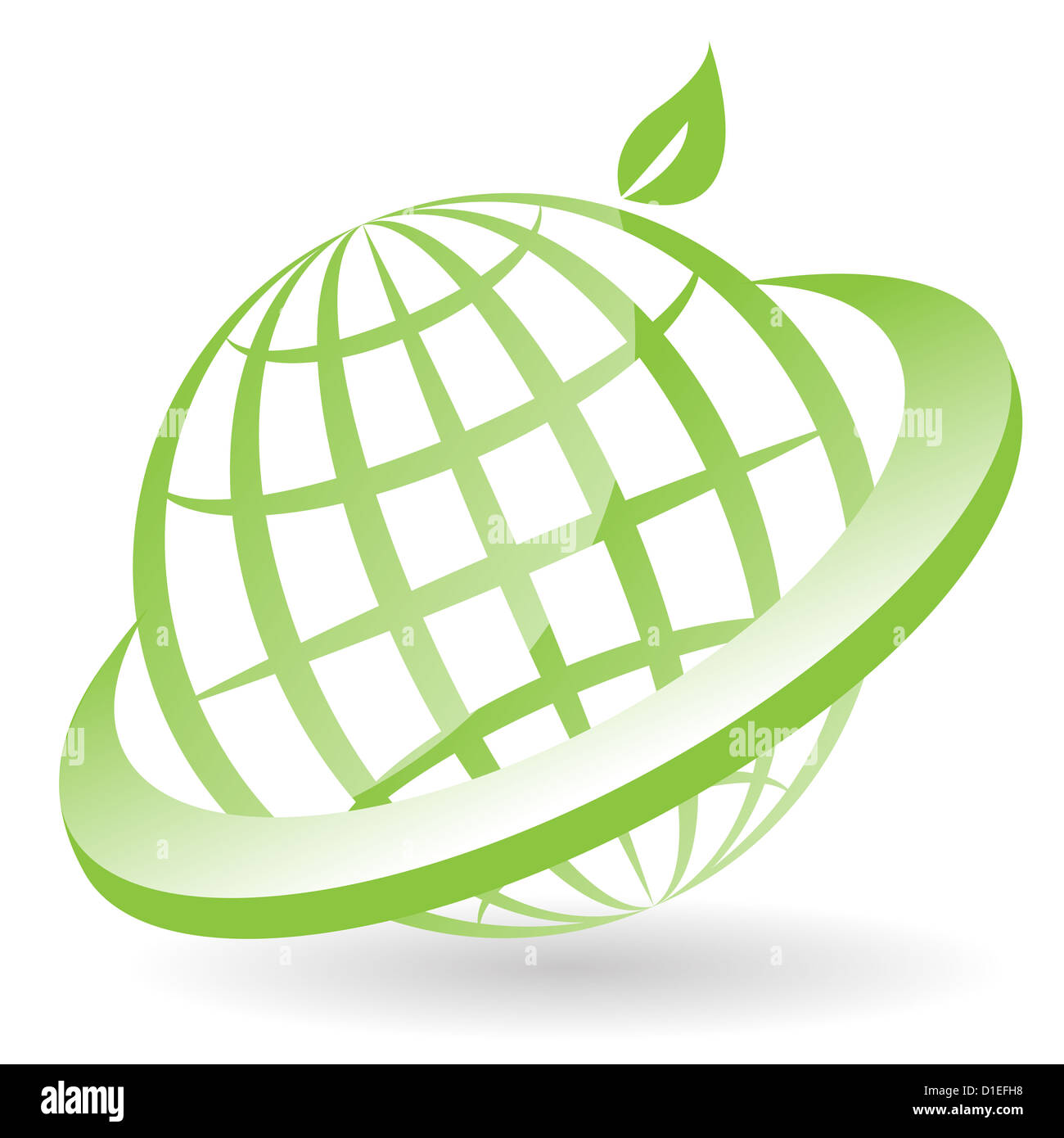 illustration, symbolic green globe in green ring Stock Photo - Alamy