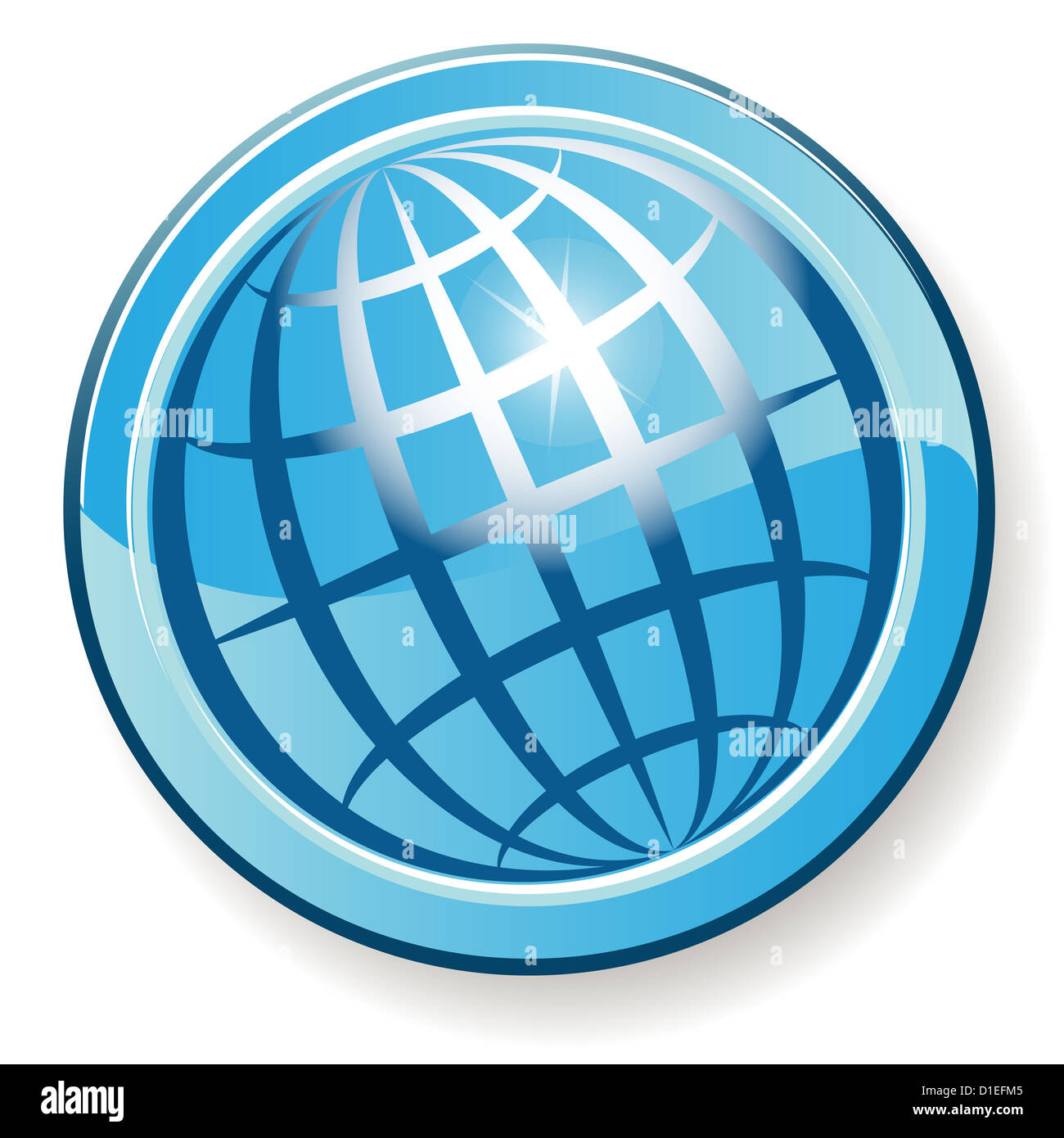 Illustration, transparent blue globe on white background Stock Photo ...