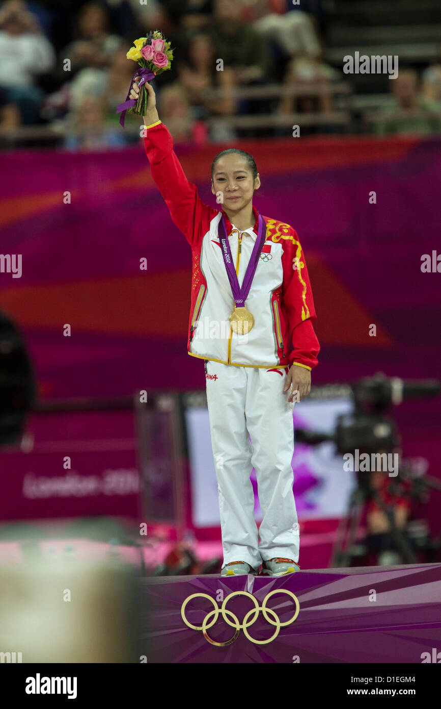 Deng LinLin (CHN) winner of the gold medal in the Women's Balance Beam ...