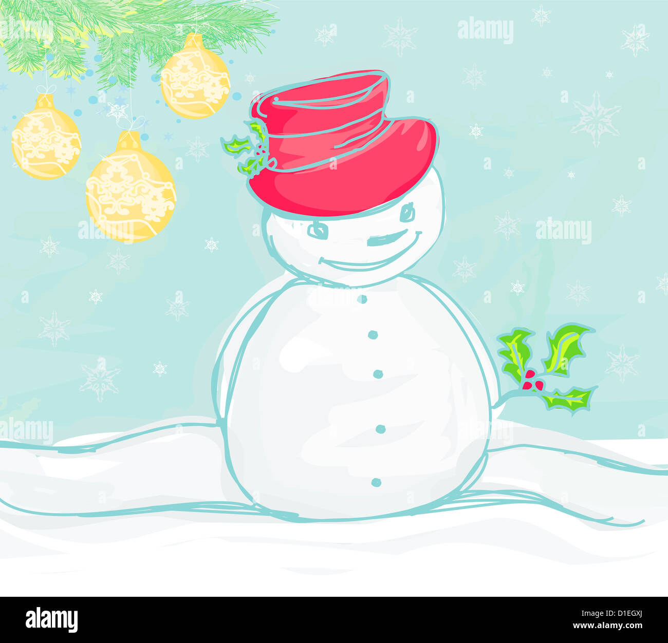 Happy snowman card Stock Photo - Alamy