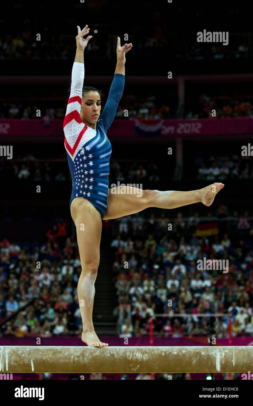 Alexandra Raisman (USA) competing during the Women's Balance Beam Final ...