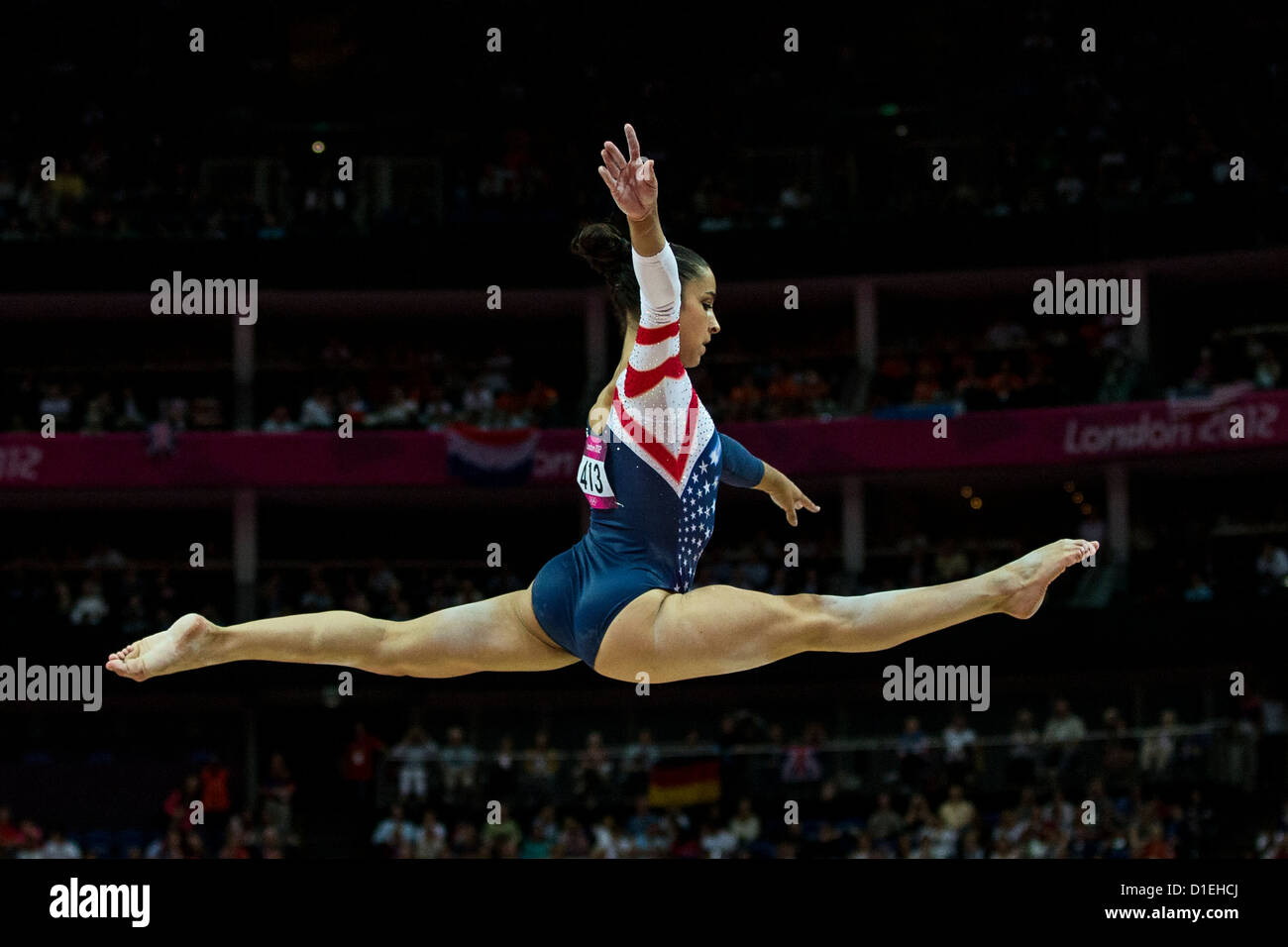 Alexandra Raisman (USA) competing during the Women's Balance Beam Final ...