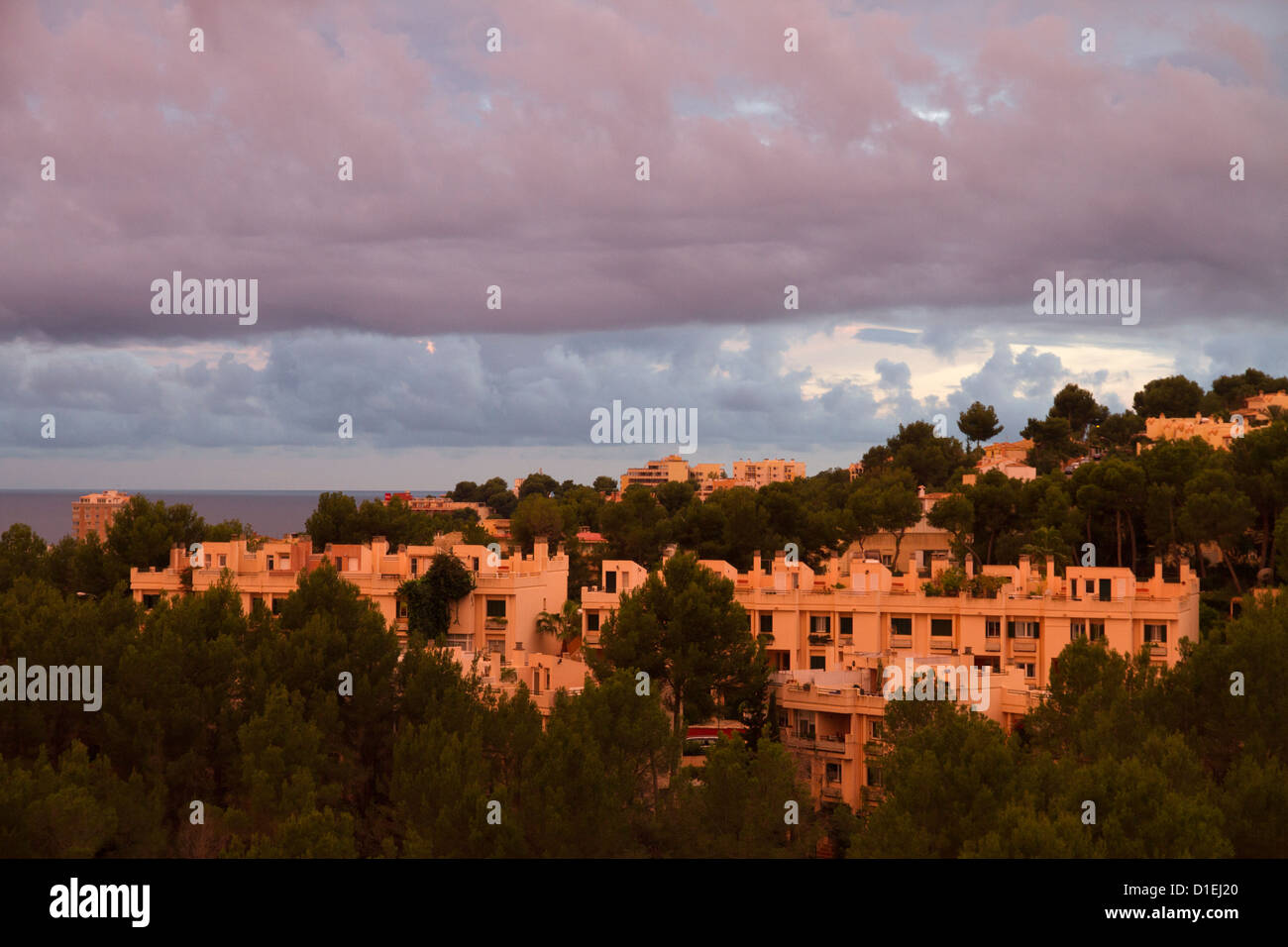 Purple sunset cloud Mallorca Majorca Balearic islands Spain ...