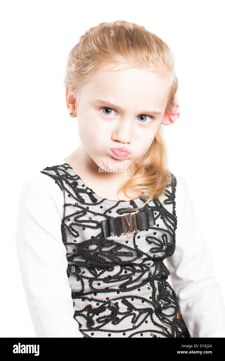 beautiful girl child on white background isolated Stock Photo - Alamy