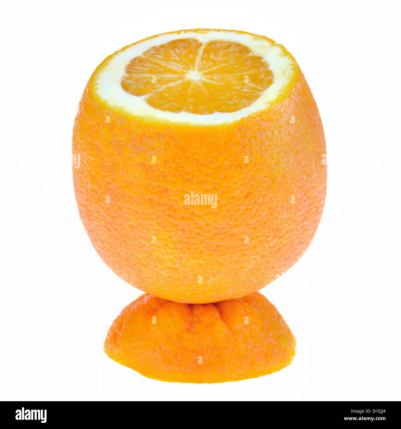 A sliced orange standing on her top Stock Photo - Alamy