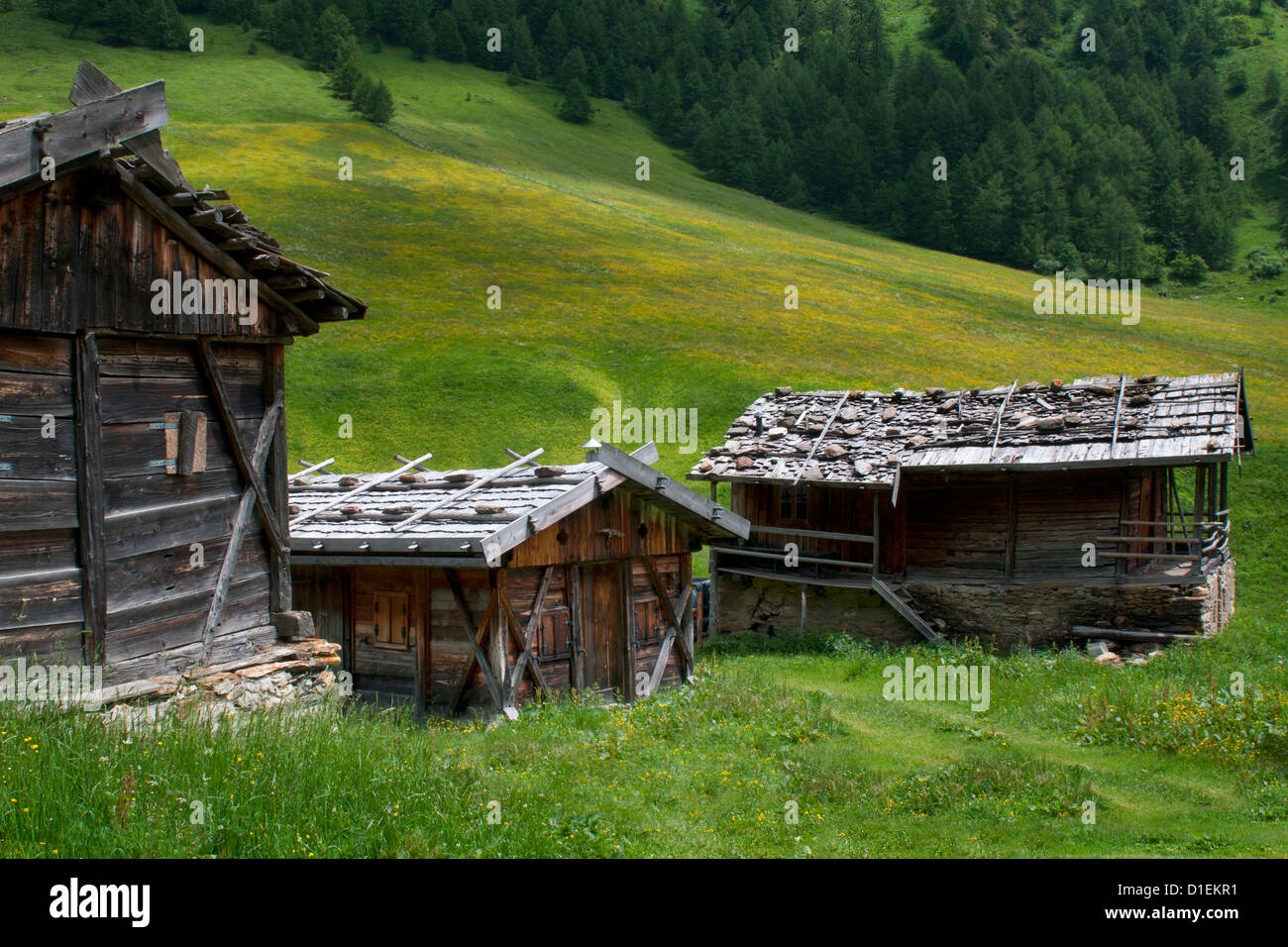 Alpine huts, South Tyrol, Italy Stock Photo - Alamy