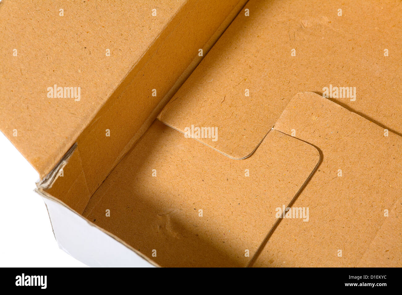 Cardboard box inside, isolated on white background Stock Photo - Alamy