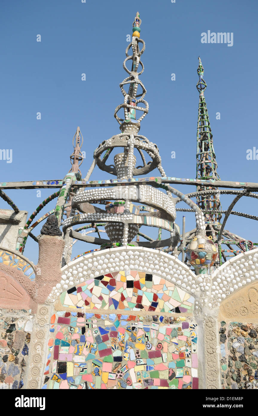 An aspect of Watts Towers, or the Towers of Simon Rodia, located in the ...