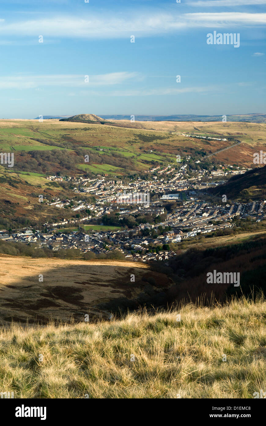 ton pentre and ystrad from mynydd maendy rhondda valley south wales uk ...