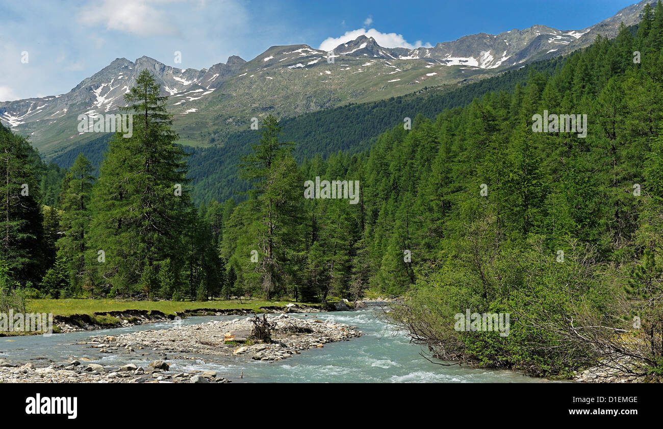 River Schwarzach and alpine landscape, Tyrol, Austria Stock Photo - Alamy