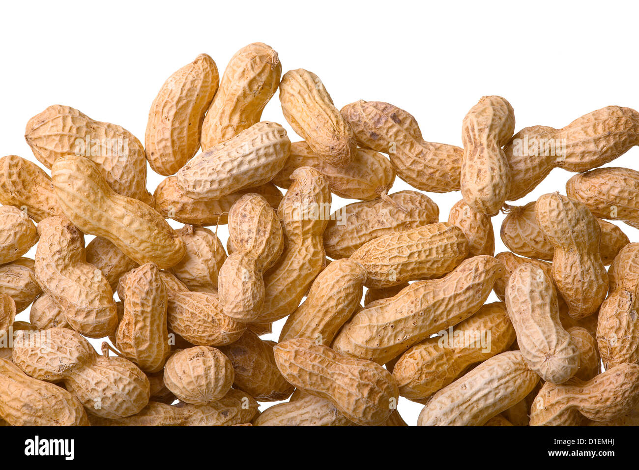 Close up of peanuts, isolated on white background Stock Photo - Alamy