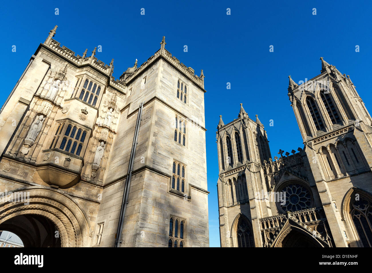 Bristol Cathedral and the Cathedral School in Bristol England UK Stock ...