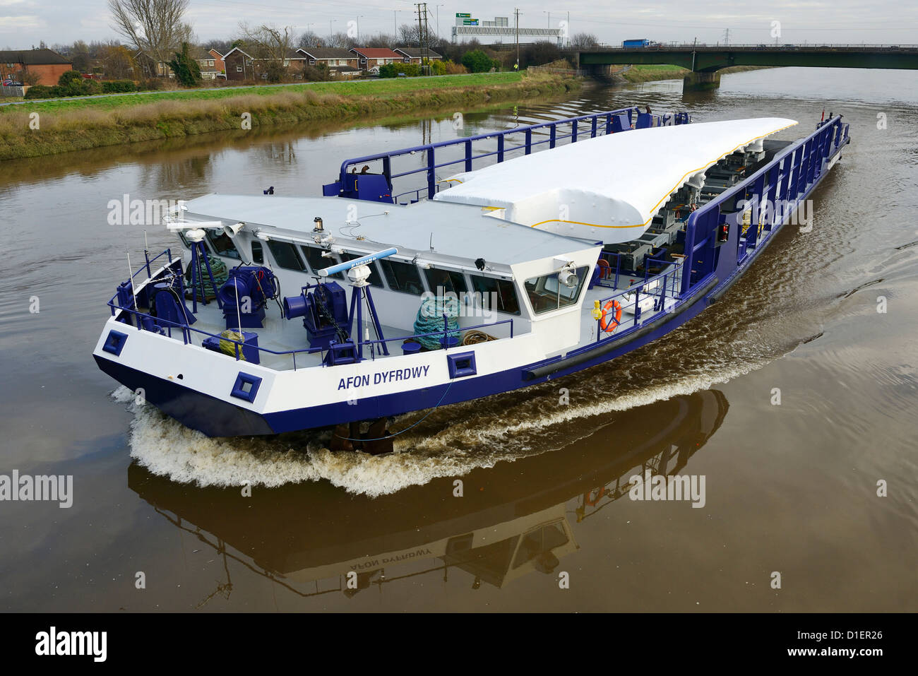The Airbus A380 wing barge makes the journey from the Broughton Stock ...