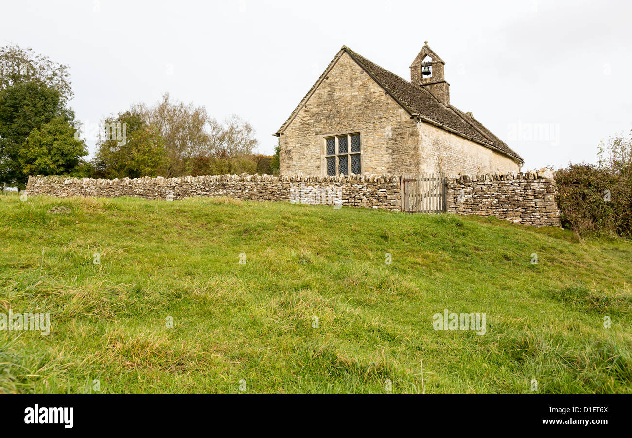 Parish Church of St Oswald in deserted hamlet of Widford in Oxfordshire ...