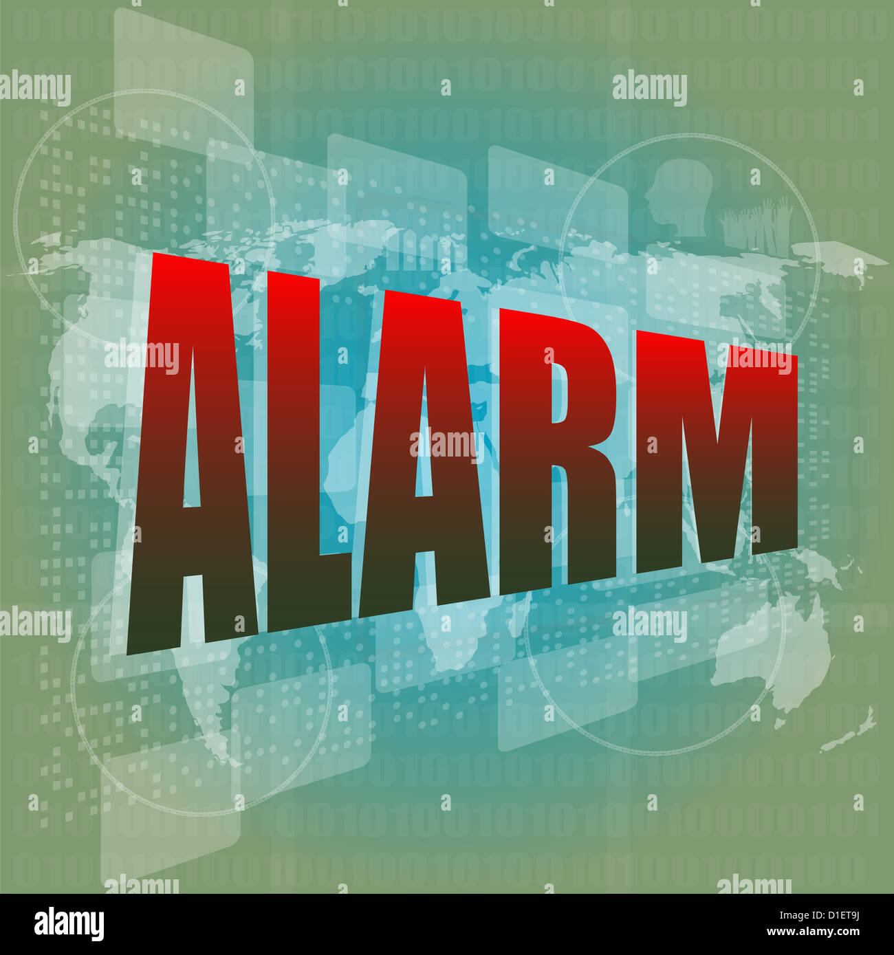 Security concept: alarm word on digital screen Stock Photo - Alamy
