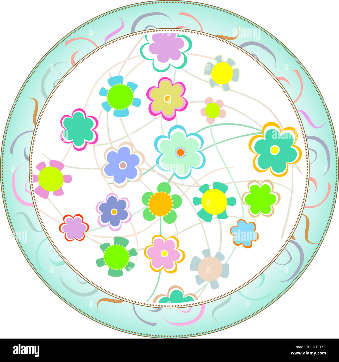Circle with flowers Stock Photo - Alamy