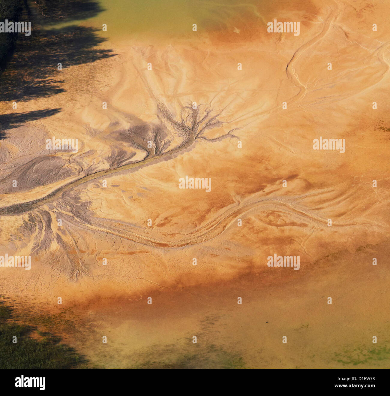 Patterns in the sand of a dredging lake, aerial photo Stock Photo - Alamy