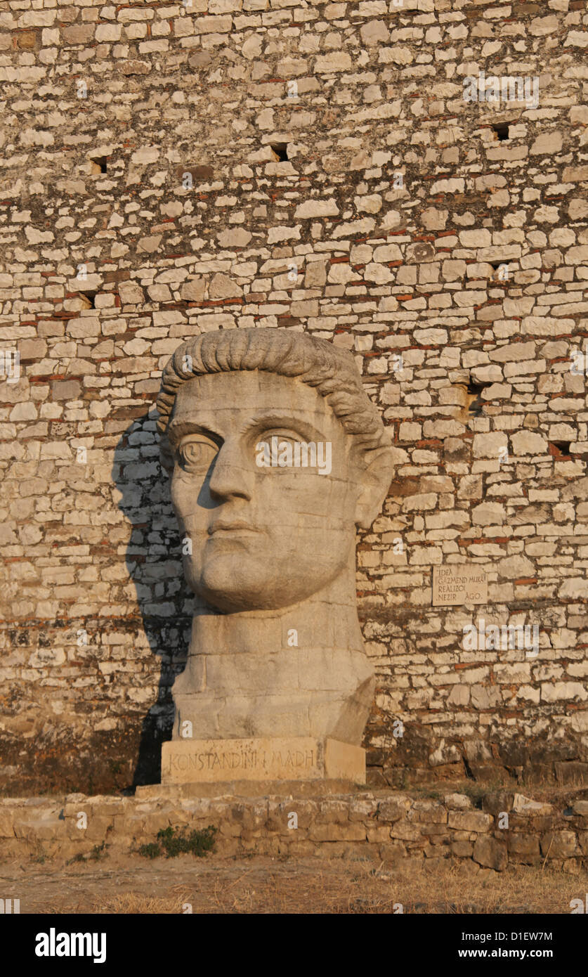 New Sculpture of Emperor Constantine the Great at Berat Castle in ...