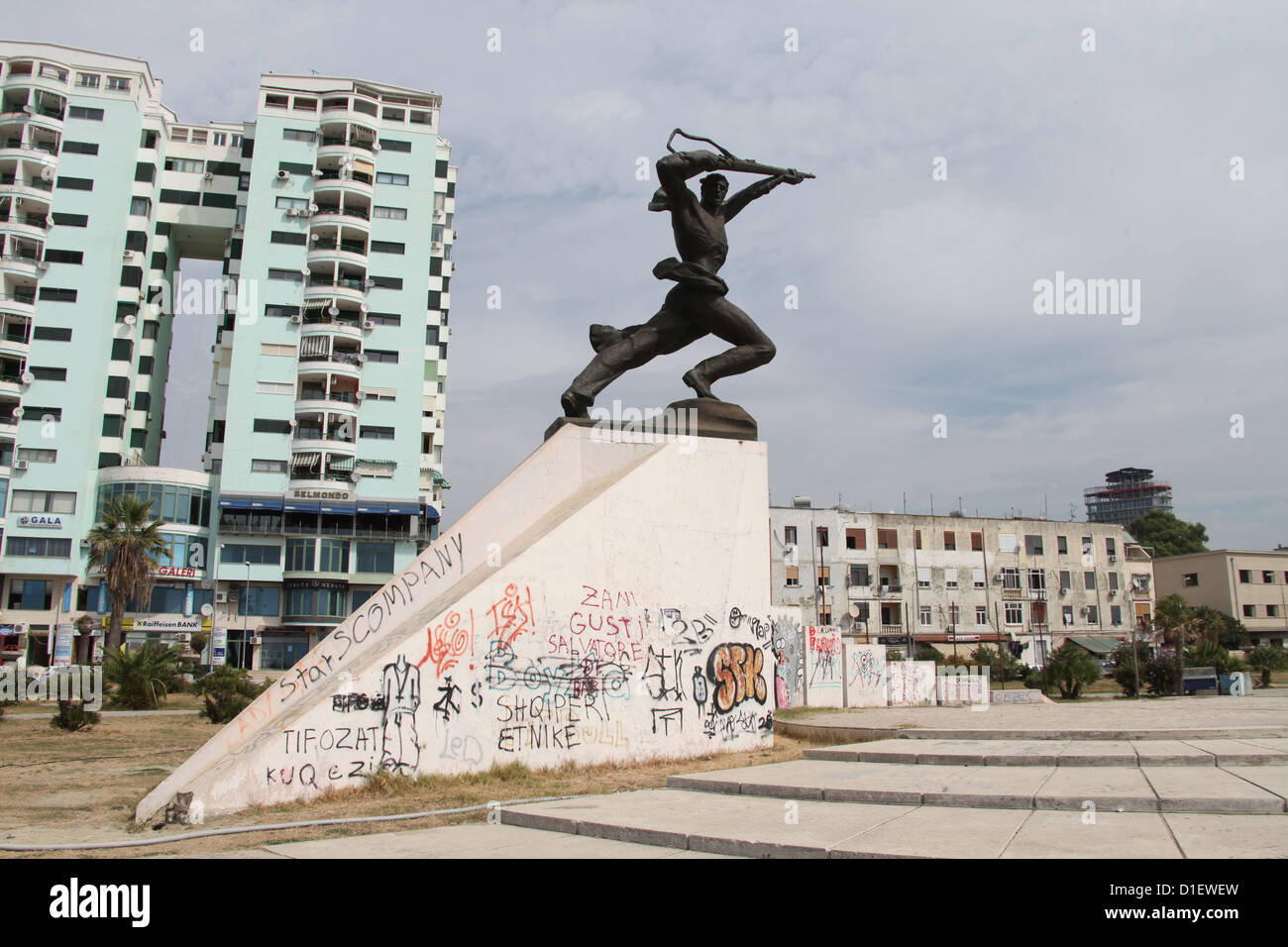 Landmark Socialist Realism Statue of a Soldier at Durres in Albania ...