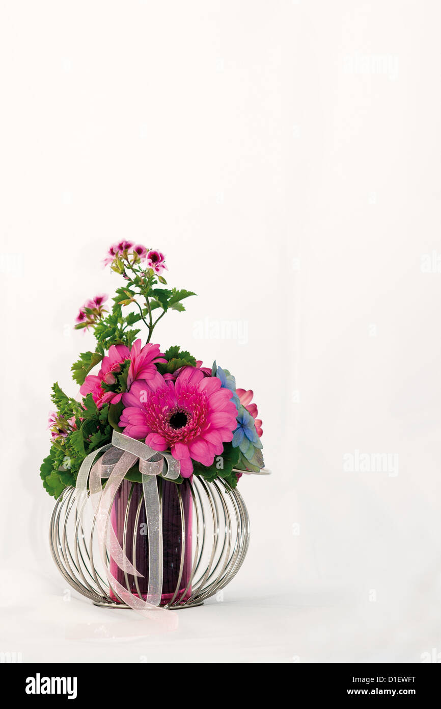 Abstract composition with flowers isolated on white background Stock ...